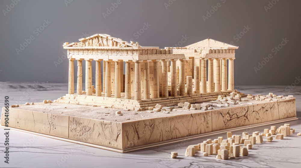 Generate a photo realistic image of a maquette representing ...