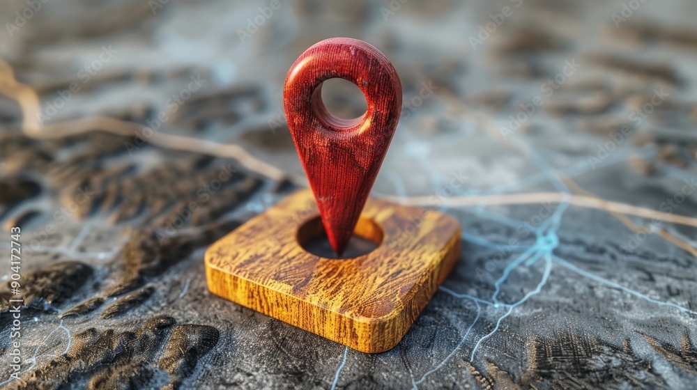 Animated 3D game sprite of a rotating locator pin, used for map ...