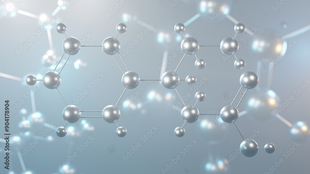 phenibut molecular structure, 3d model molecule, central nervous system ...