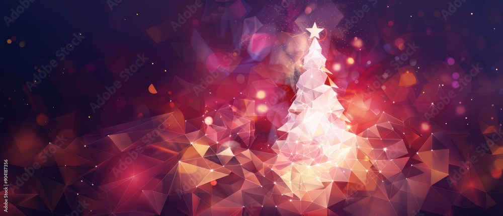 Modern abstract design of a Christmas mass with geometric shapes focus ...