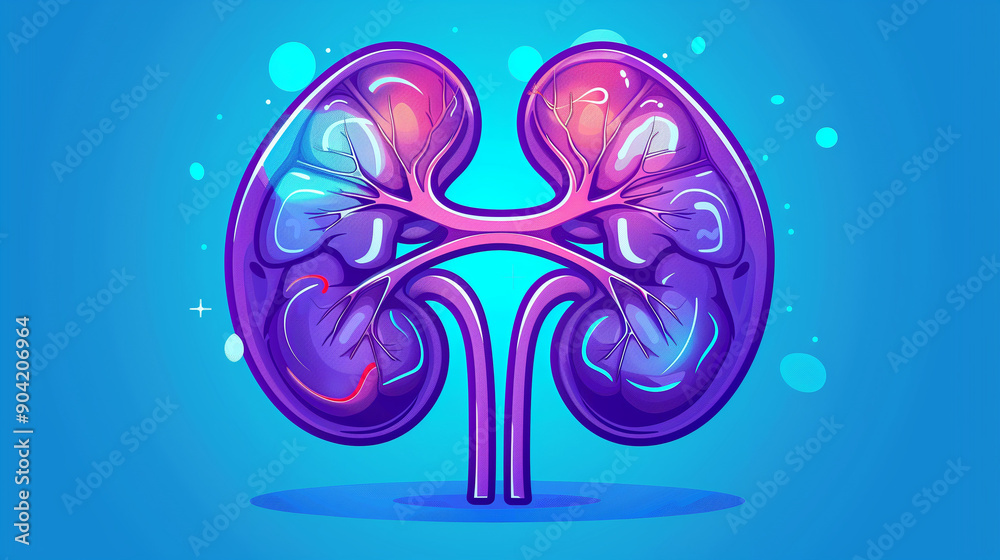 kidney, human anatomy, medical illustration, renal system, organ ...