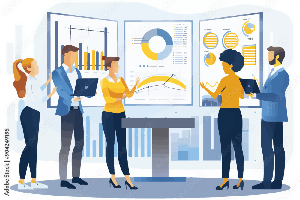 Data Driven Decisions: A diverse team of professionals collaborates ...