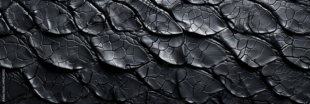 Black snake skin texture background, top view. Dark wallpaper with a ...