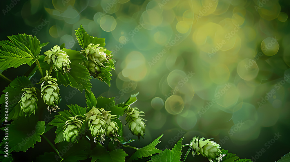 lush green hops plant, detailed close-up shot, nature's beauty, organic ...