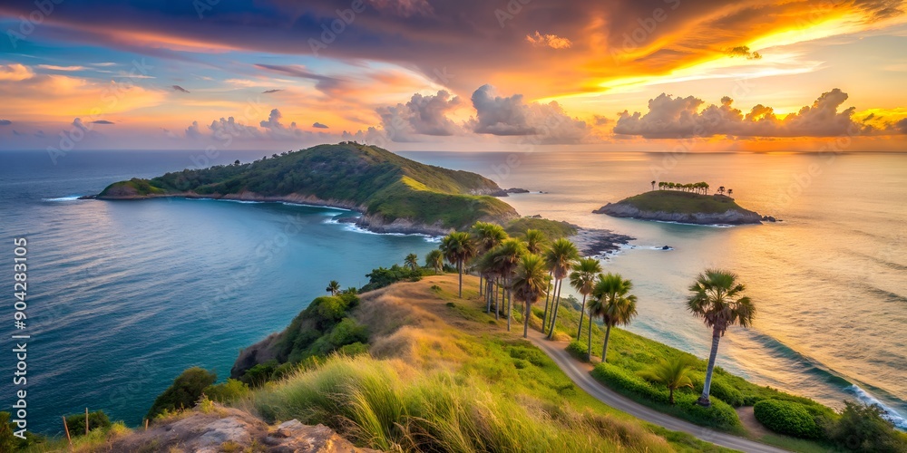 View of Laem Promthep Cape the most beautiful and famous sunset ...