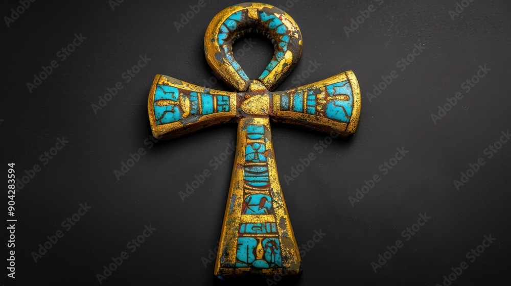 The ancient Egyptian ankh showcases vibrant colors and detailed ...