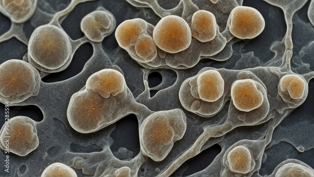 mushroom mycelium under the microscope , mushroom spores mold fungi in ...