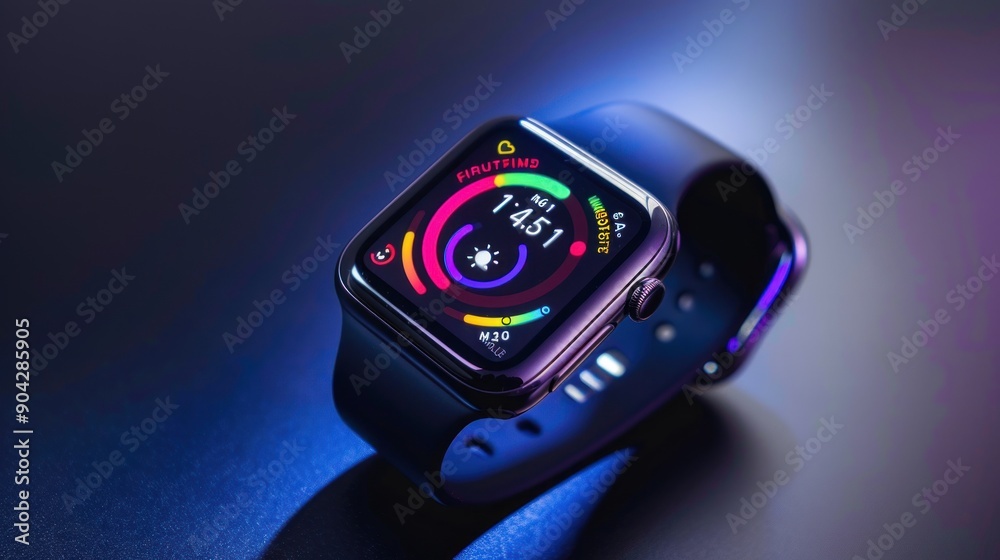 Digital smartwatch display design technology modern background ...