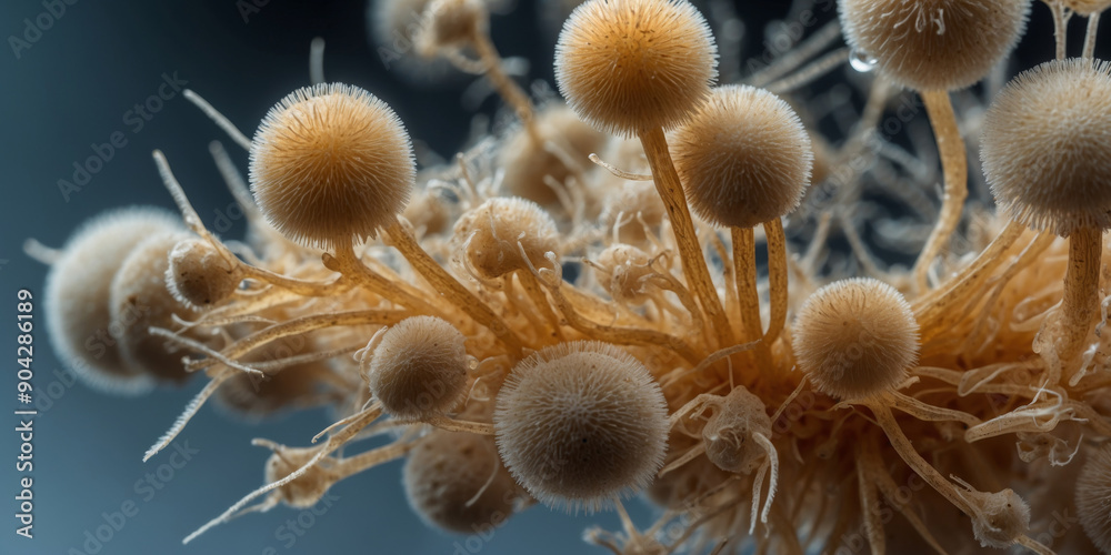 mushroom mycelium under the microscope , mushroom spores mold fungi in ...