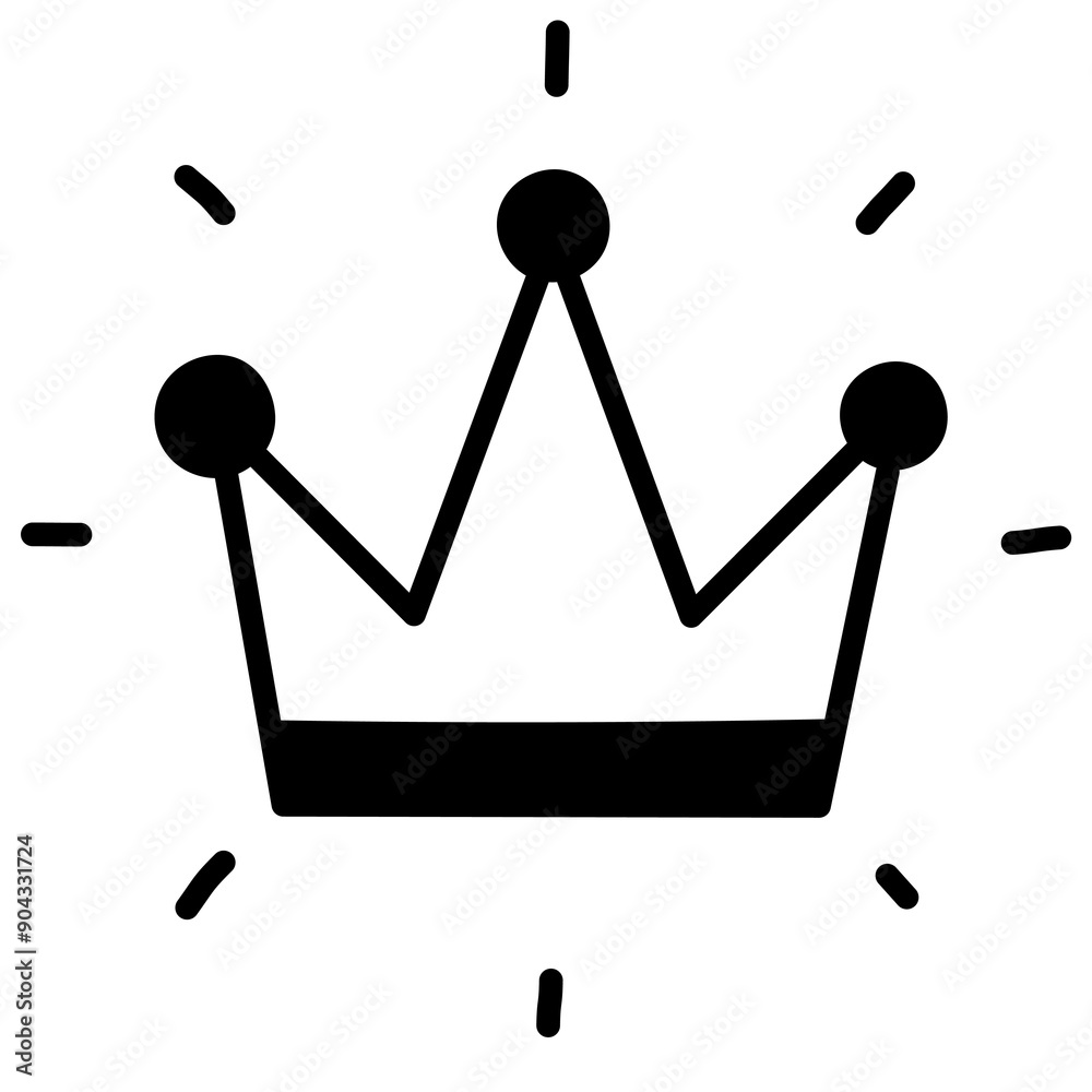 Radiant Crown Icon. Royal Crown with Radiant Lines Icon. Transparent ...
