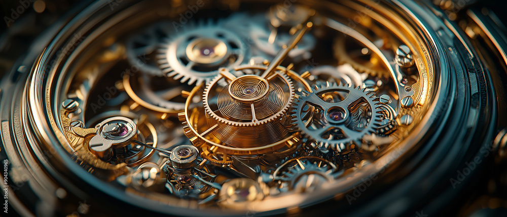 Vintage Watch Mechanism: A macro shot of the intricate inner workings ...