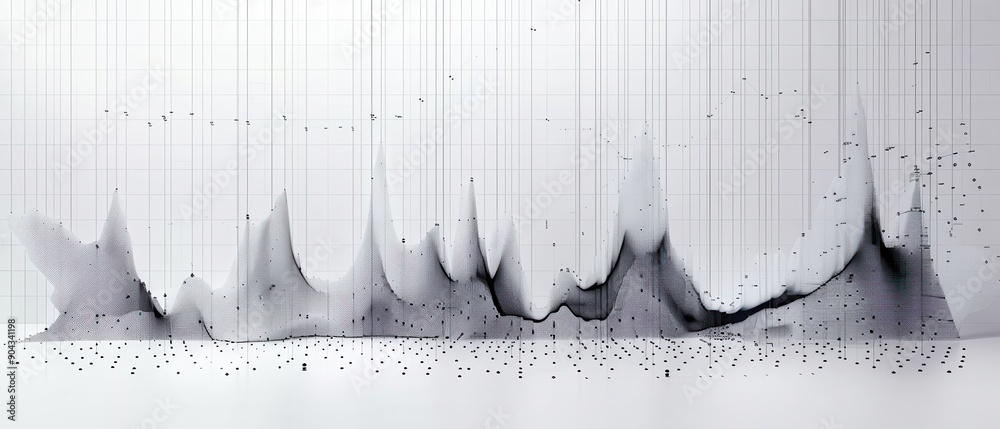 A long, thin line of dots is drawn across a white background Stock ...