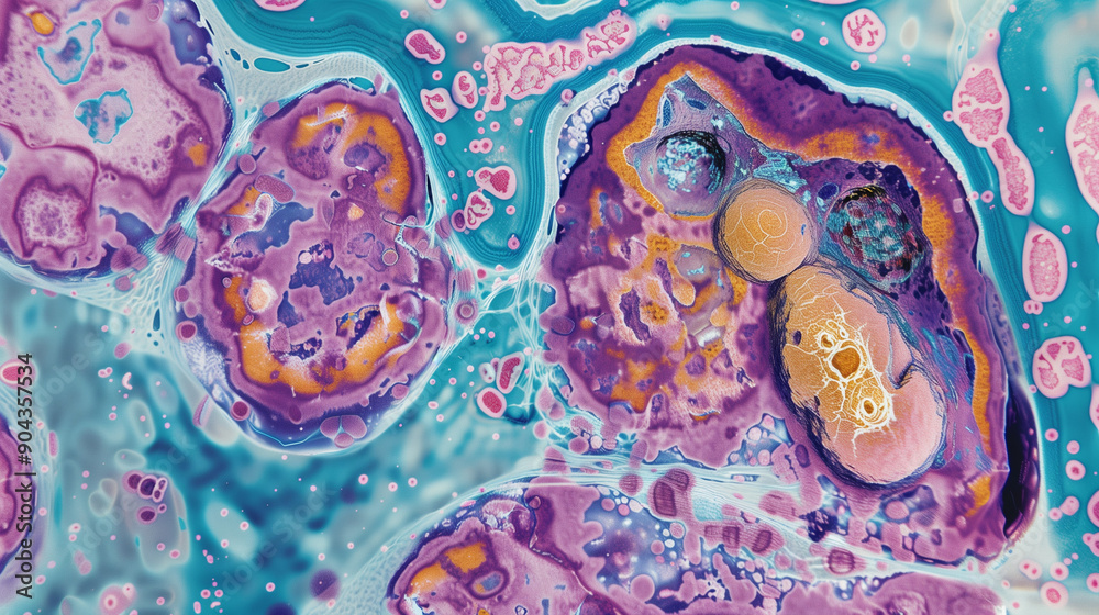 Microscopic image of kidney tissue showing the effects of chronic ...