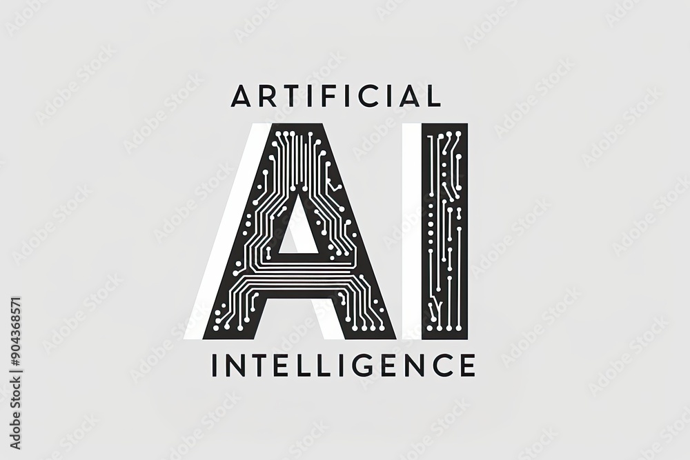 logo with the text "ARTIFICIAL INTELLIGENCE" The design is simple ...