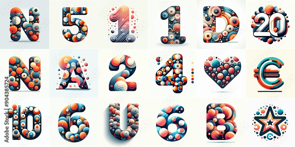 circles shapes Lettering Typeface. AI generated illustration Stock ...