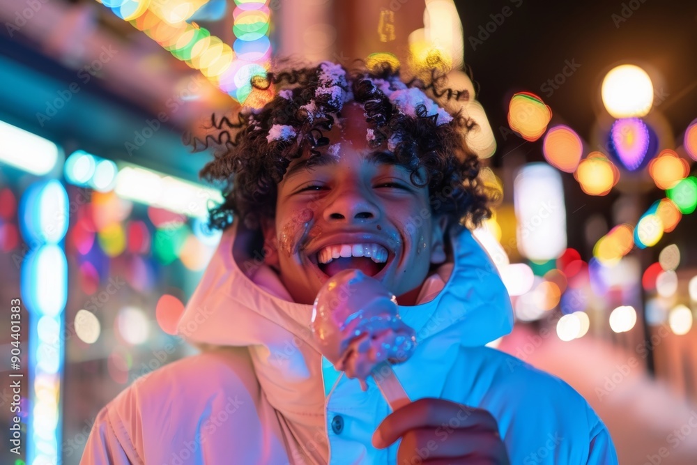 Boy's innocent yet dynamic smile suggests lighthearted character ...