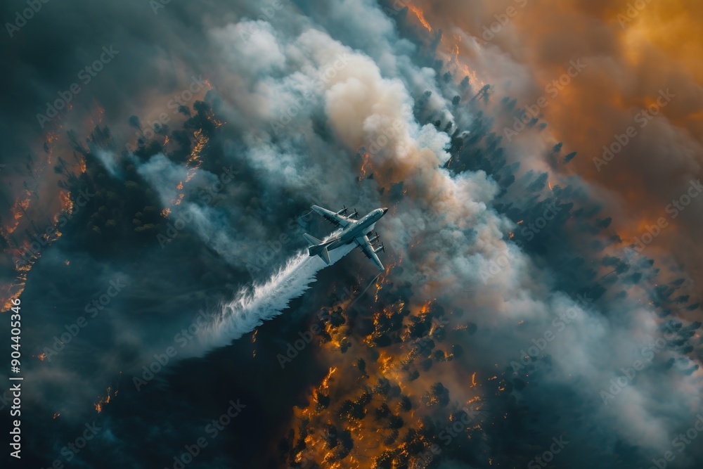 Firefighting aircraft action showcasing emergency response equipment ...