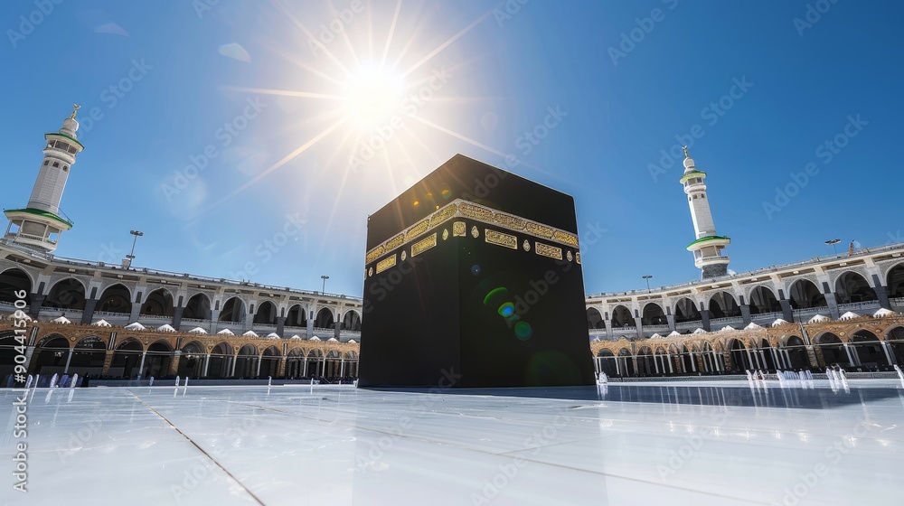 A breathtaking view of the Kaaba, the cubical building at the center of ...