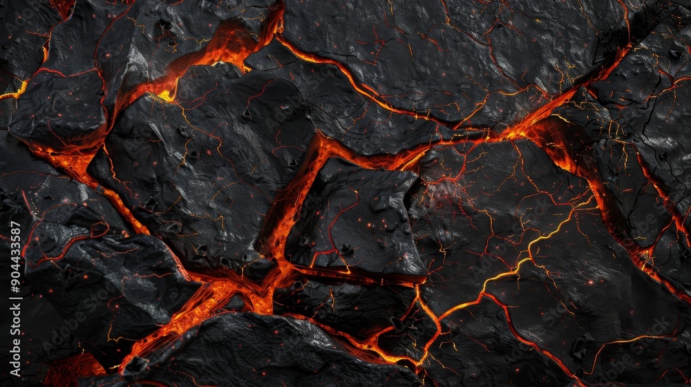 This image captures the raw power of nature as molten lava flows ...