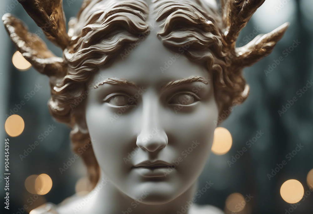 Artemis face statue Greek goddess of hunt on transparent background ...