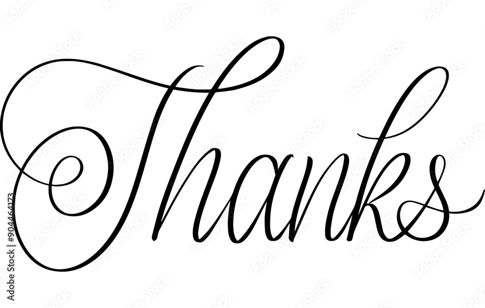 Thank you Pointed Pen. Thanks Copperplate font vector. Calligraphy ...