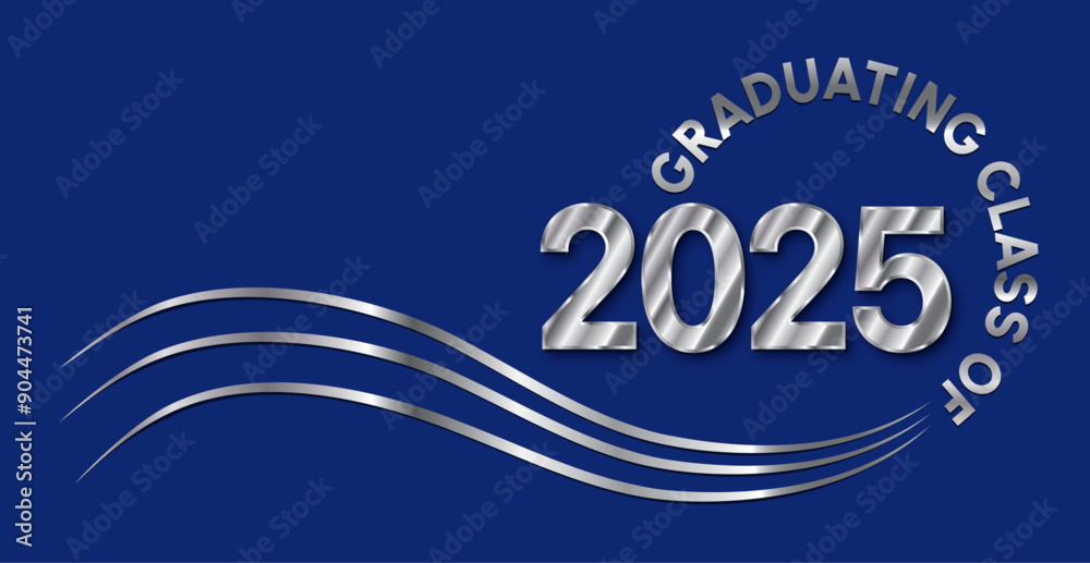 Graduation announcement for the class of 2025, featuring a blue ...