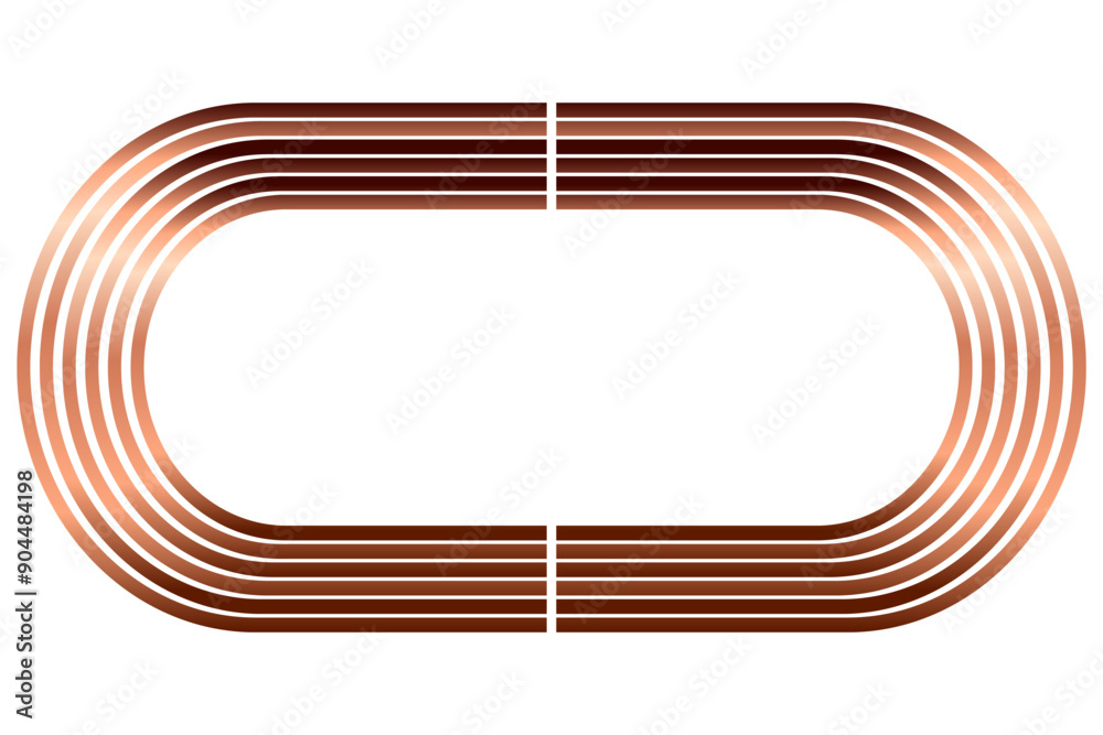 Bronze color oval shape border, luxury frame with lines on white ...