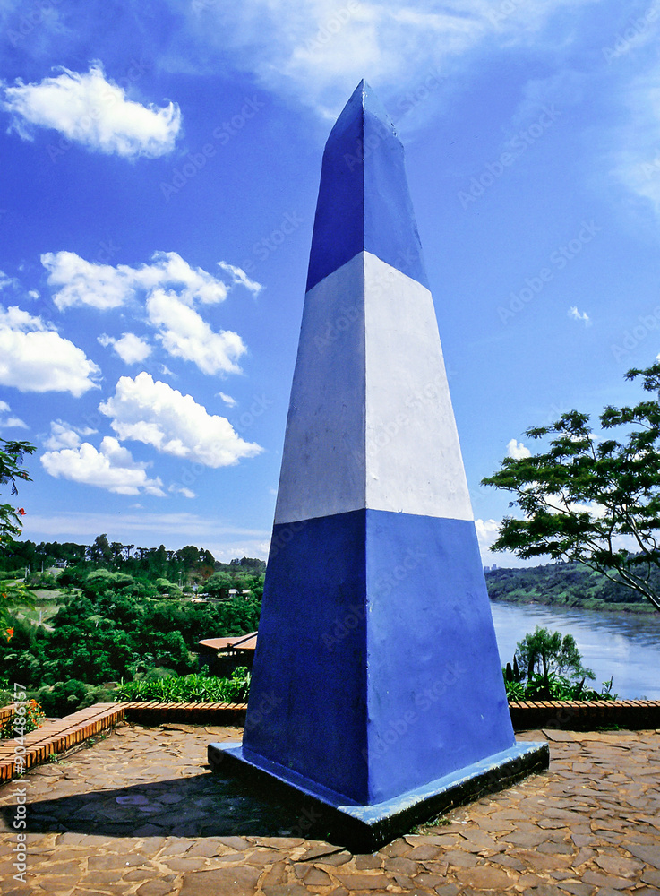 The Three Borders Monument. Inaugurated in 1903, is composed of three ...