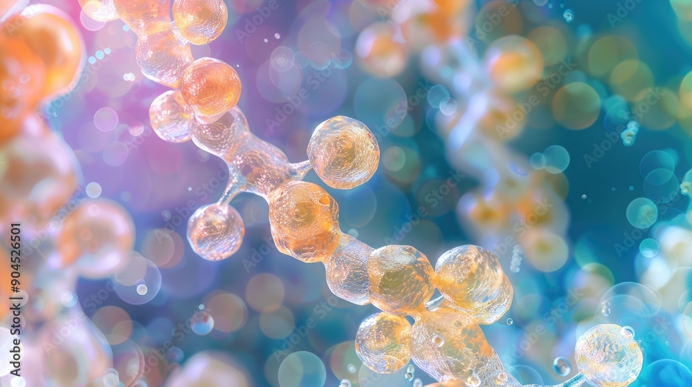 Close-up of candida molecule inside the human body with structure and ...