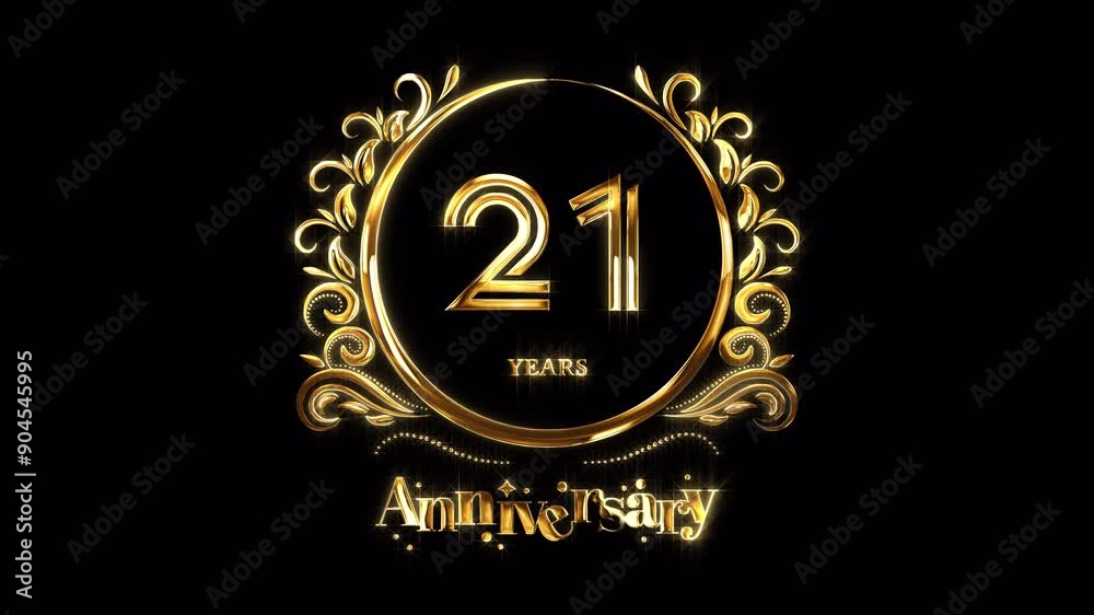 21st Anniversary Celebration. Happy 21 Years Anniversary Animation in ...
