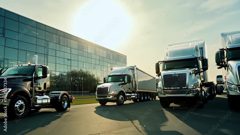 Logistic center cargo trucks transportation shipping lorry delivery ...