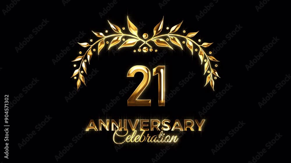 21st Anniversary Celebration. Happy 21 Years Anniversary Animation in ...