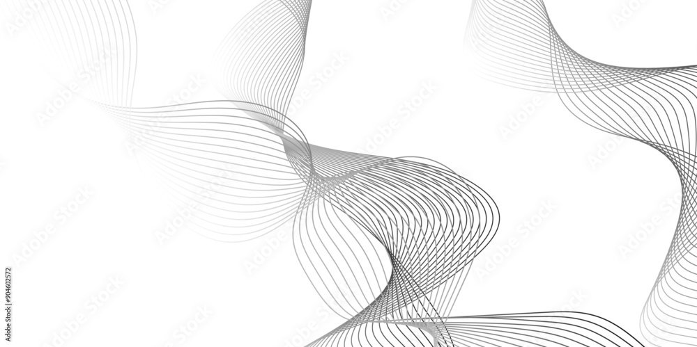 Abstract soft wave lines dynamic flowing gray light isolated background ...