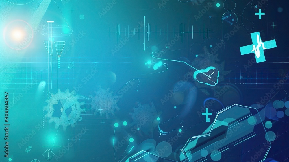 Abstract medical background with complex patterns and scientific ...