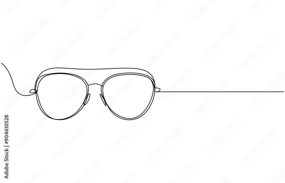 Glasses icon line continuous drawing vector. One line eyeglasses icon ...