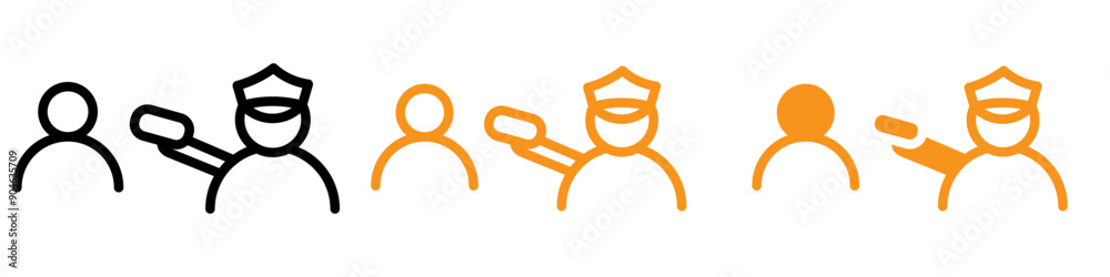 Law Enforcement Police Officer Giving Fine Icon for Legal and Traffic ...