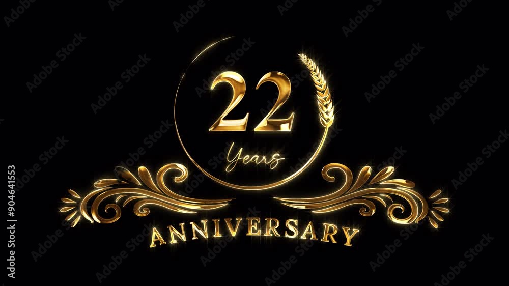 22nd Anniversary Celebration. Happy 22 Years Anniversary Animation in ...