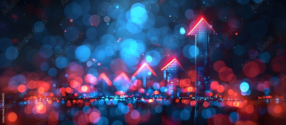 ภาพประกอบสต็อก Up arrow business direction symbol on illustration ...