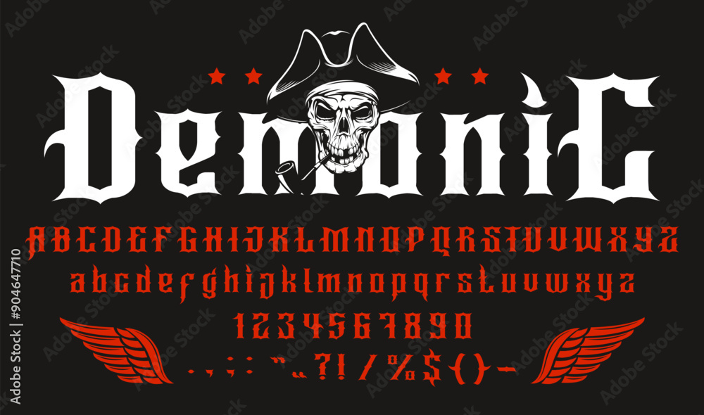 Devil font or demon typeface for horror type with sinister letters ...