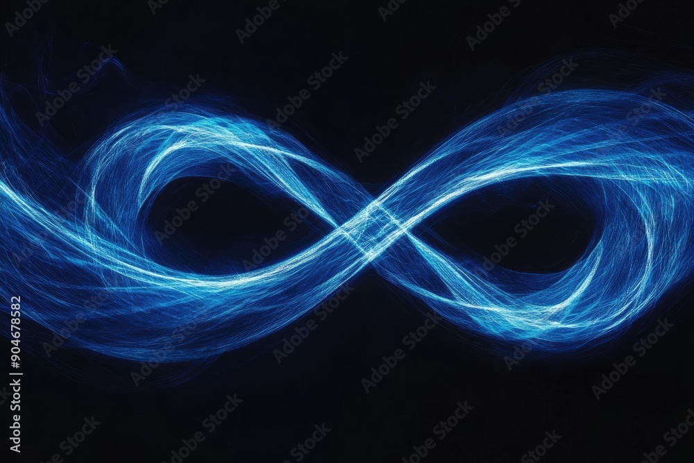 Glowing Blue Infinity Symbol Formed by Abstract Lines Stock ...