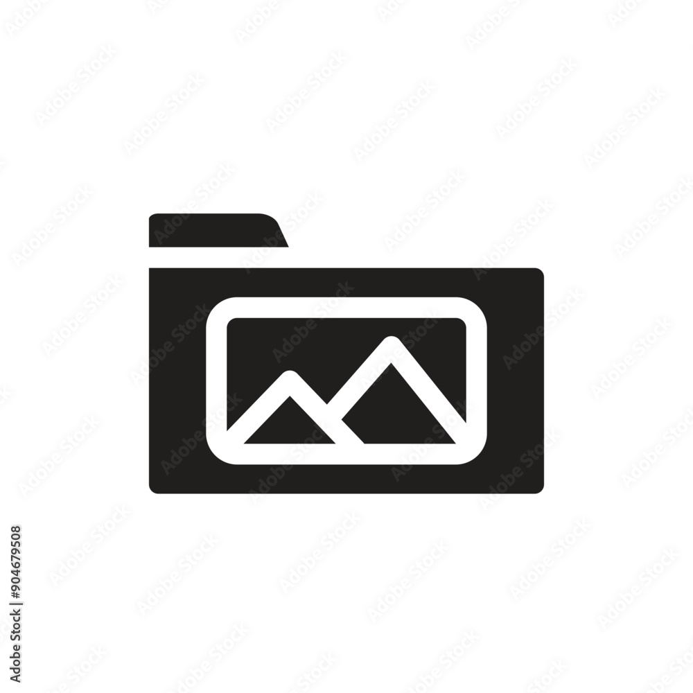 Picture Folder Icon - Fill Stock Vector | Adobe Stock