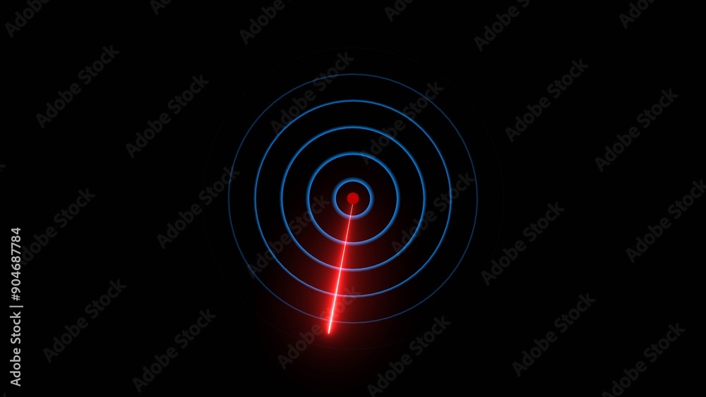 Neon light ship radar and plane radar icon conceptual location ...