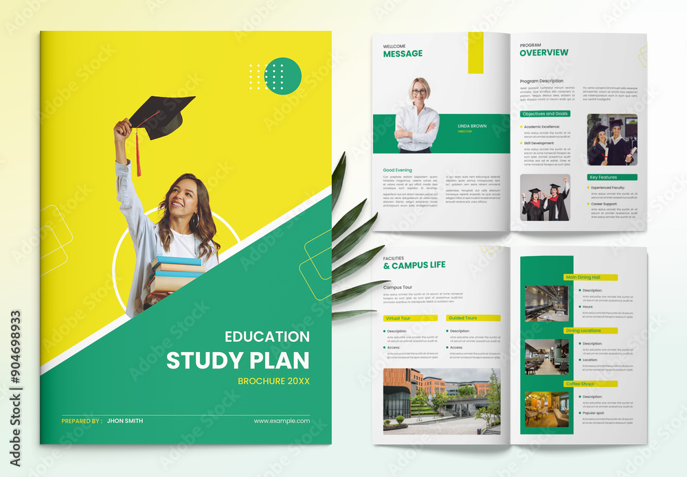 Education Study Plan Brochure Layout Stock Template | Adobe Stock
