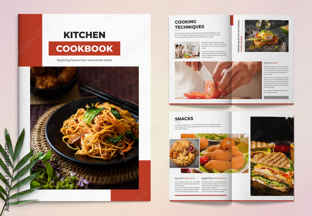 Cookbook Magazine Layout Stock Template | Adobe Stock