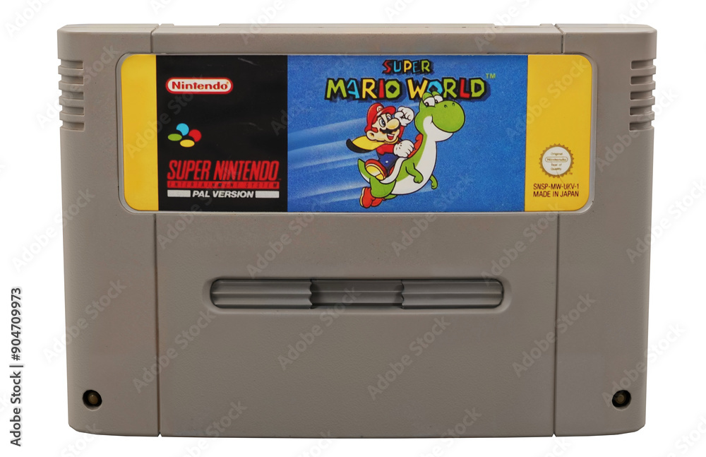 Super Mario World SNES Cartridge, Super Nintendo Console Retro game ...