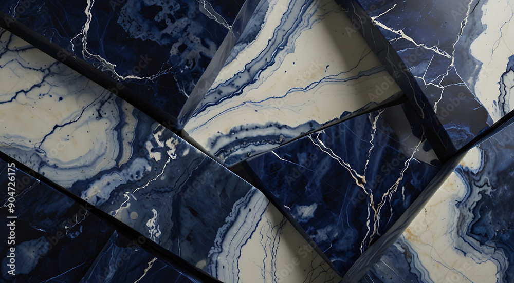 sodalite with its distinctive blue and white veins, capturing the ...