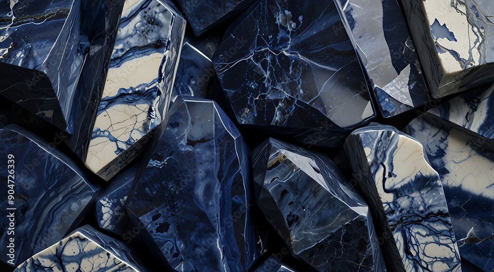 sodalite with its distinctive blue and white veins, capturing the ...