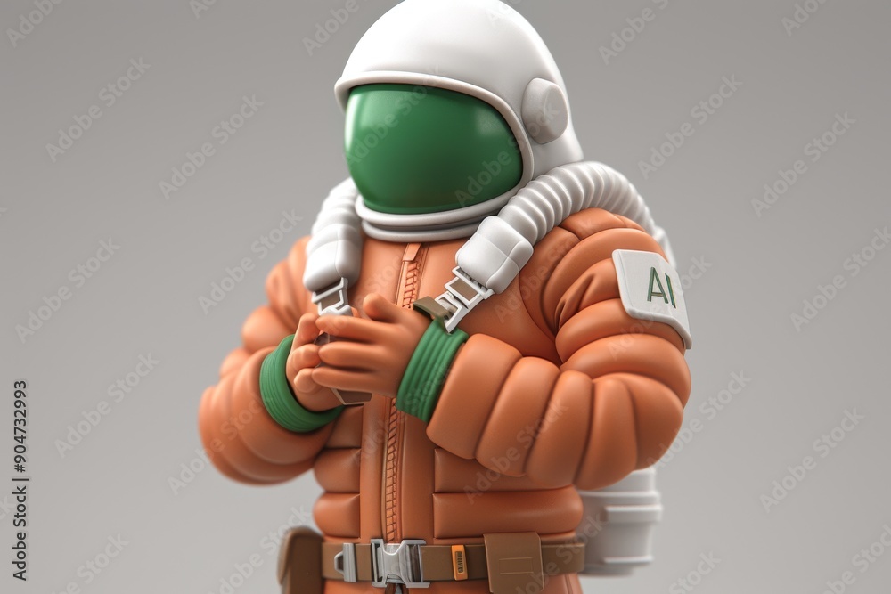 "AI astronaut in a space suit, representing the exploration of ...