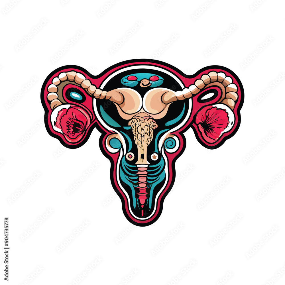 Design a vector graphic of the human reproductive system, featuring ...