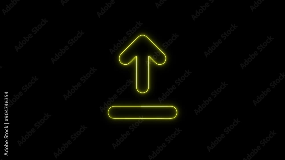 Align Up Arrow Neon Icon 4K Animated Linear Symbol Icon Video ...